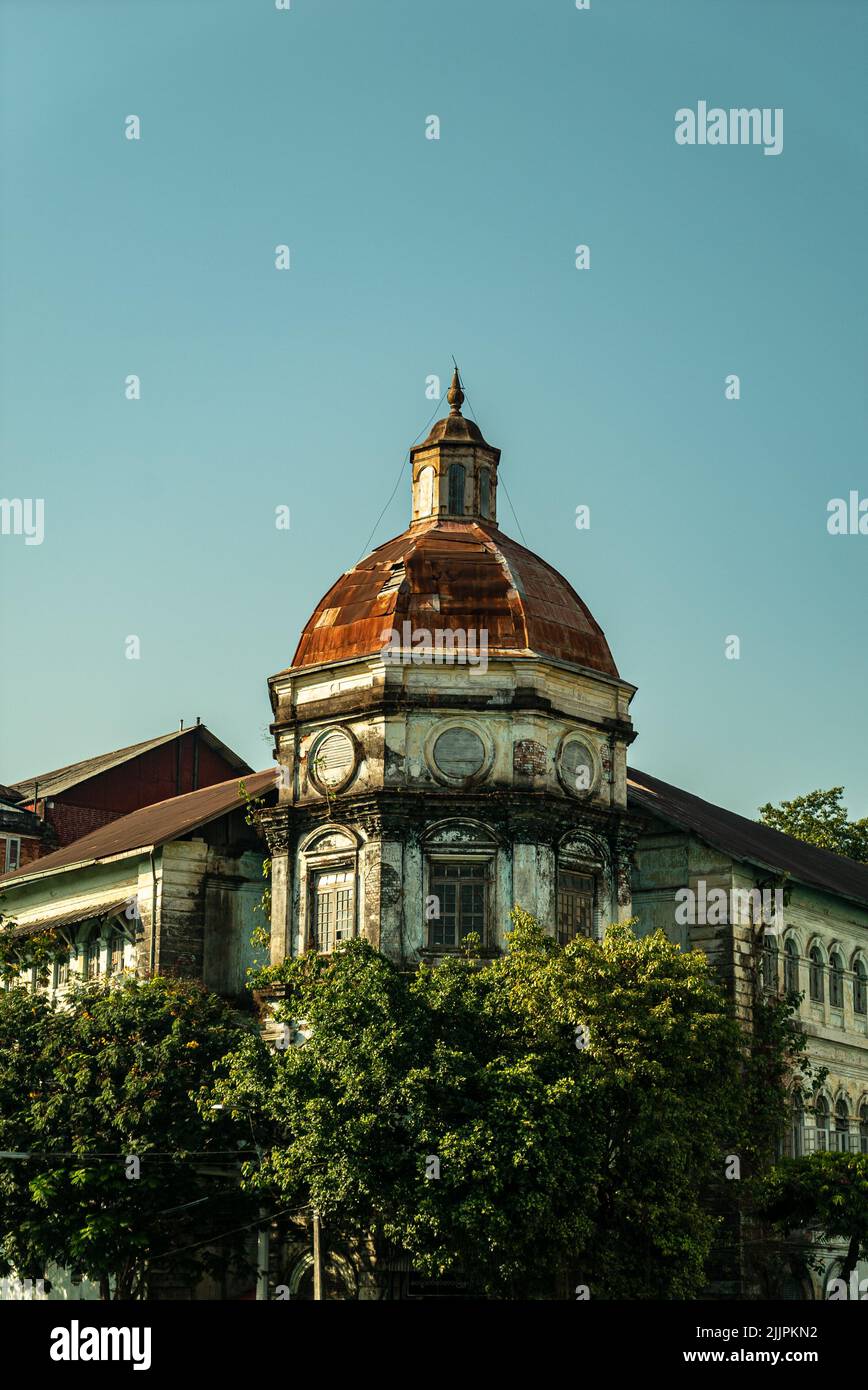 A beautiful view of an old British Tax office colonial building in ...
