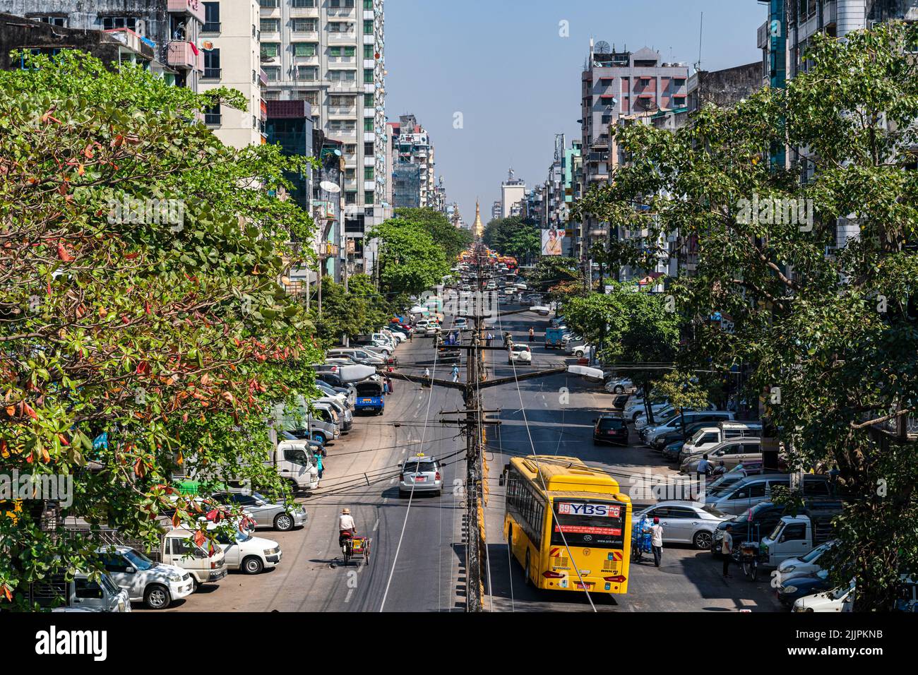 The Views of Yangon city center, in Myanmar at summer Stock Photo - Alamy