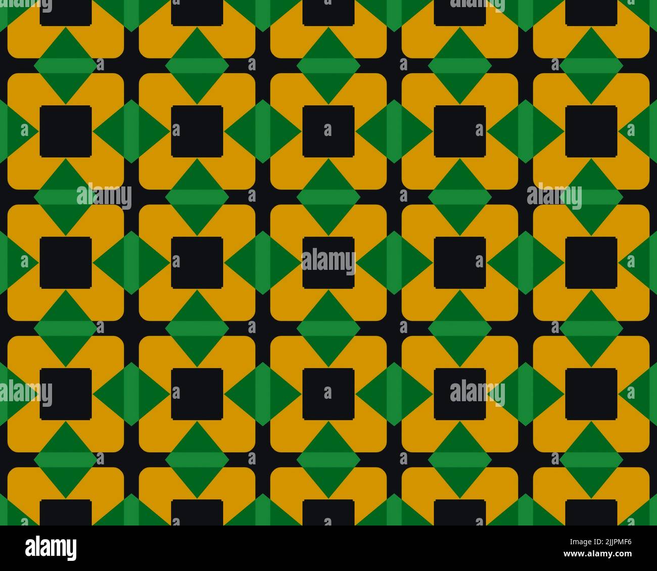 An illustration of a seamless yellow and green x-shaped tile pattern ...