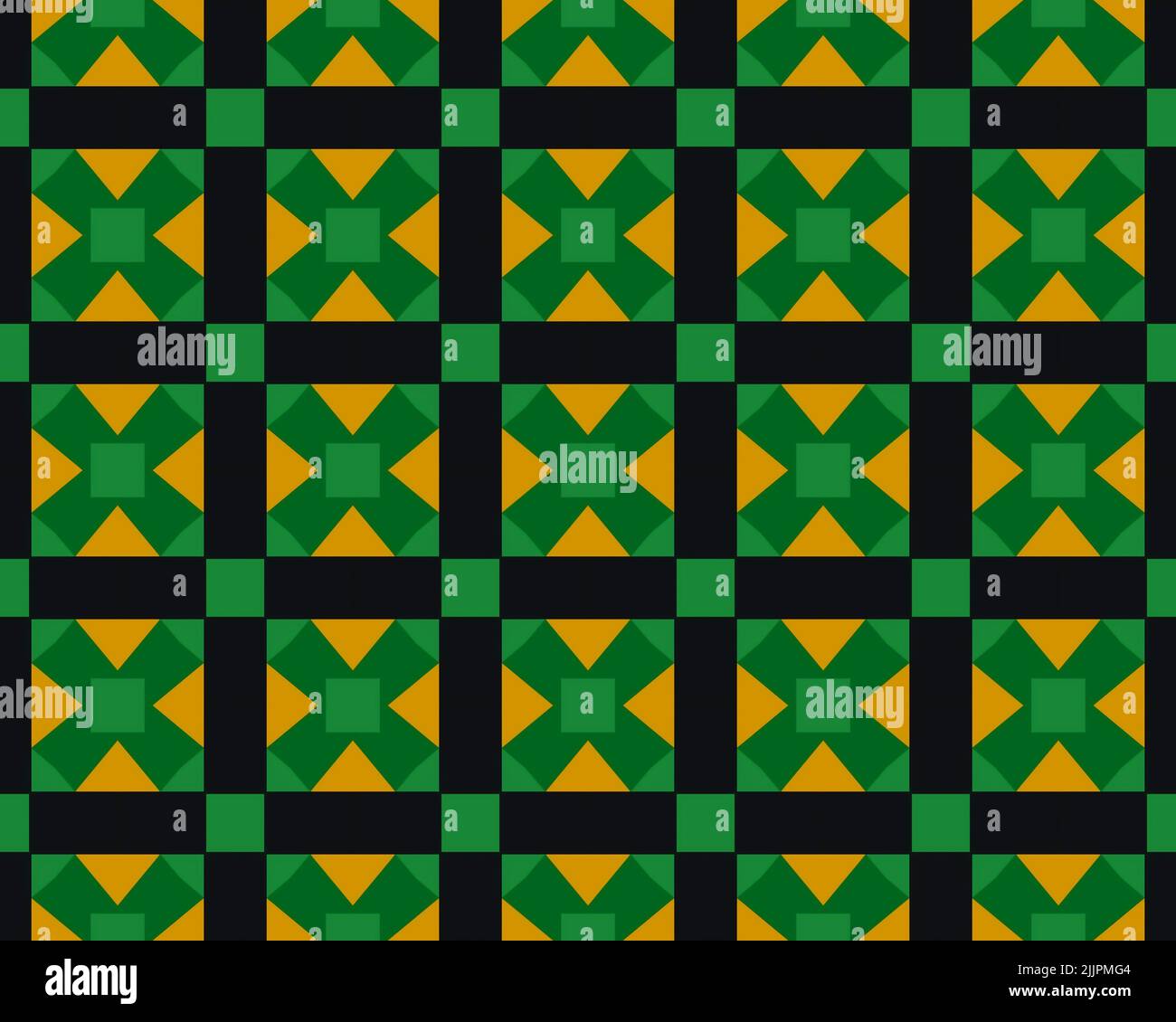 An illustration of a seamless green and yellow x-shaped tile pattern ...