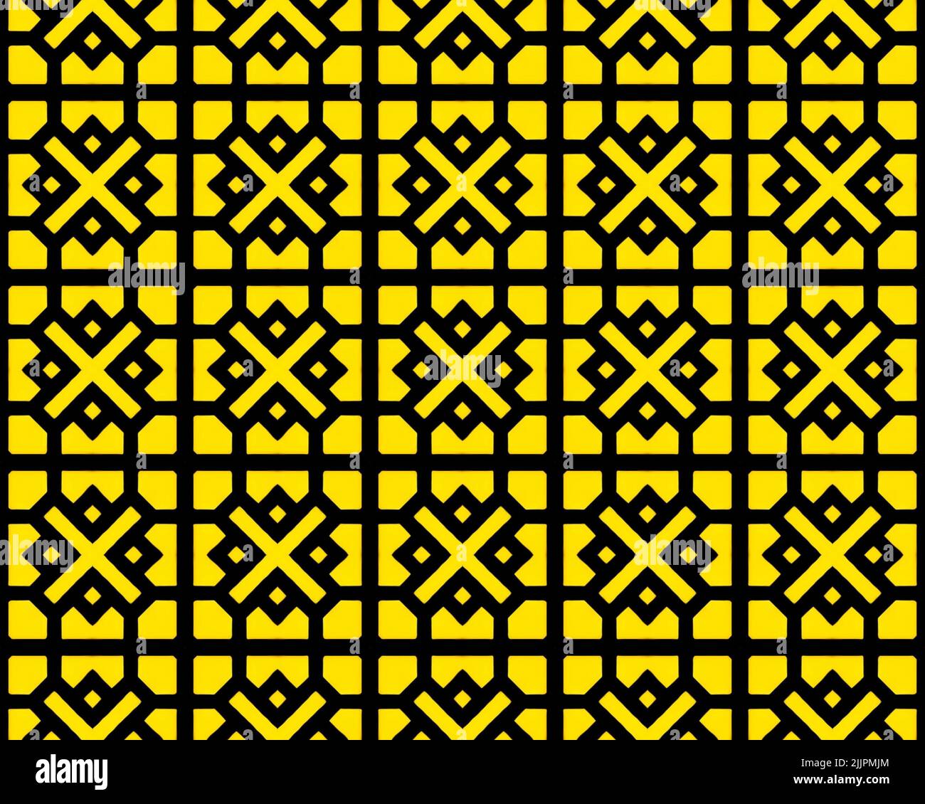 An Illustration of a seamless tile pattern in a yellow color perfect ...