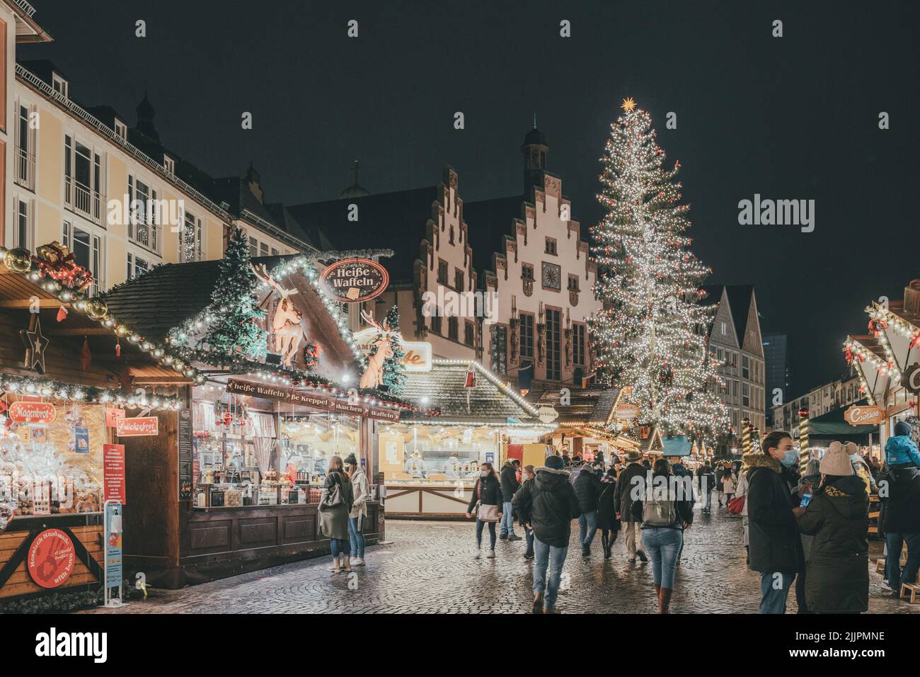 A Christmas night in Frankfurt, Germany Stock Photo - Alamy
