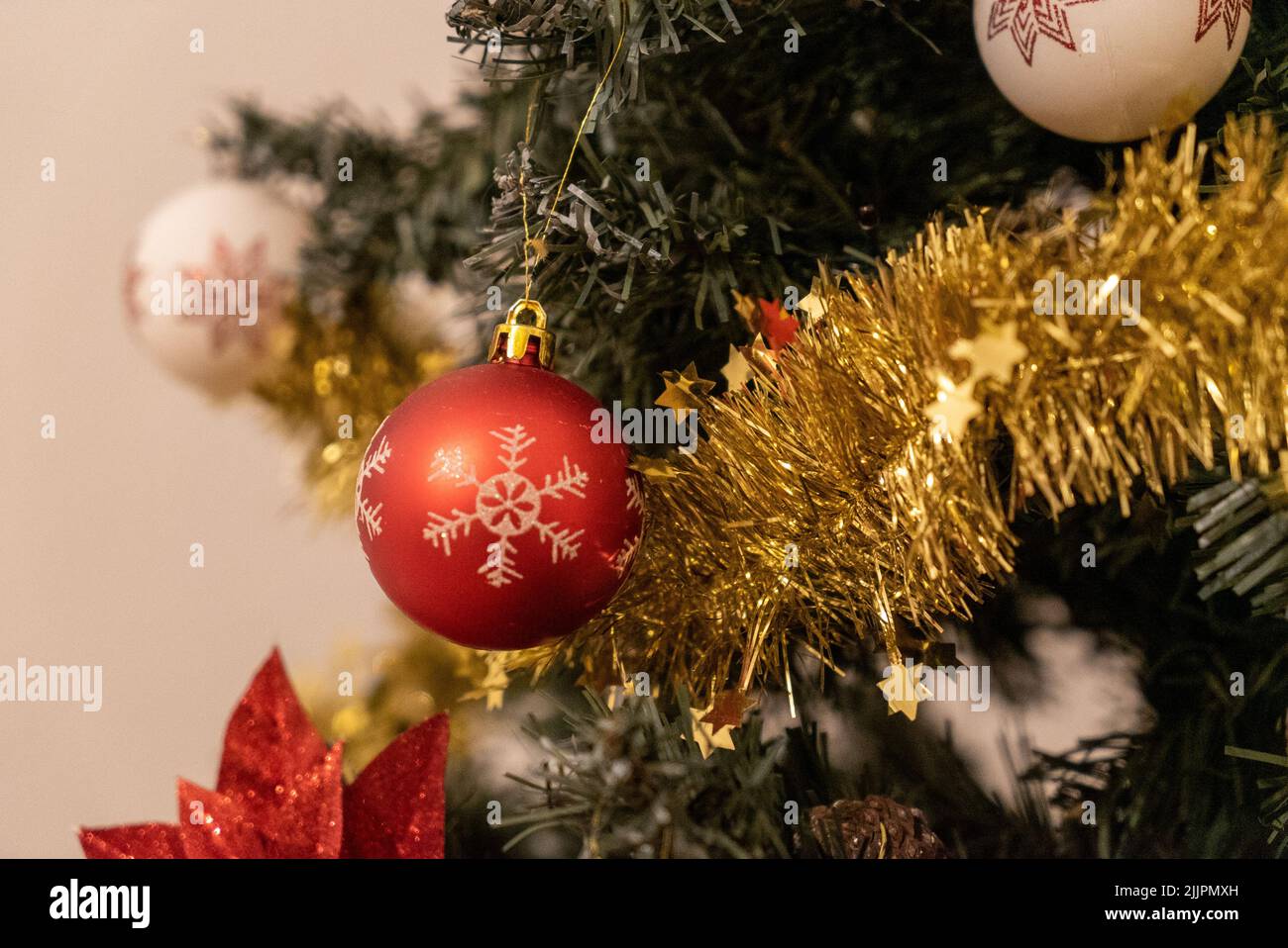 A closeup shot of a christmas tree balls Stock Photo - Alamy