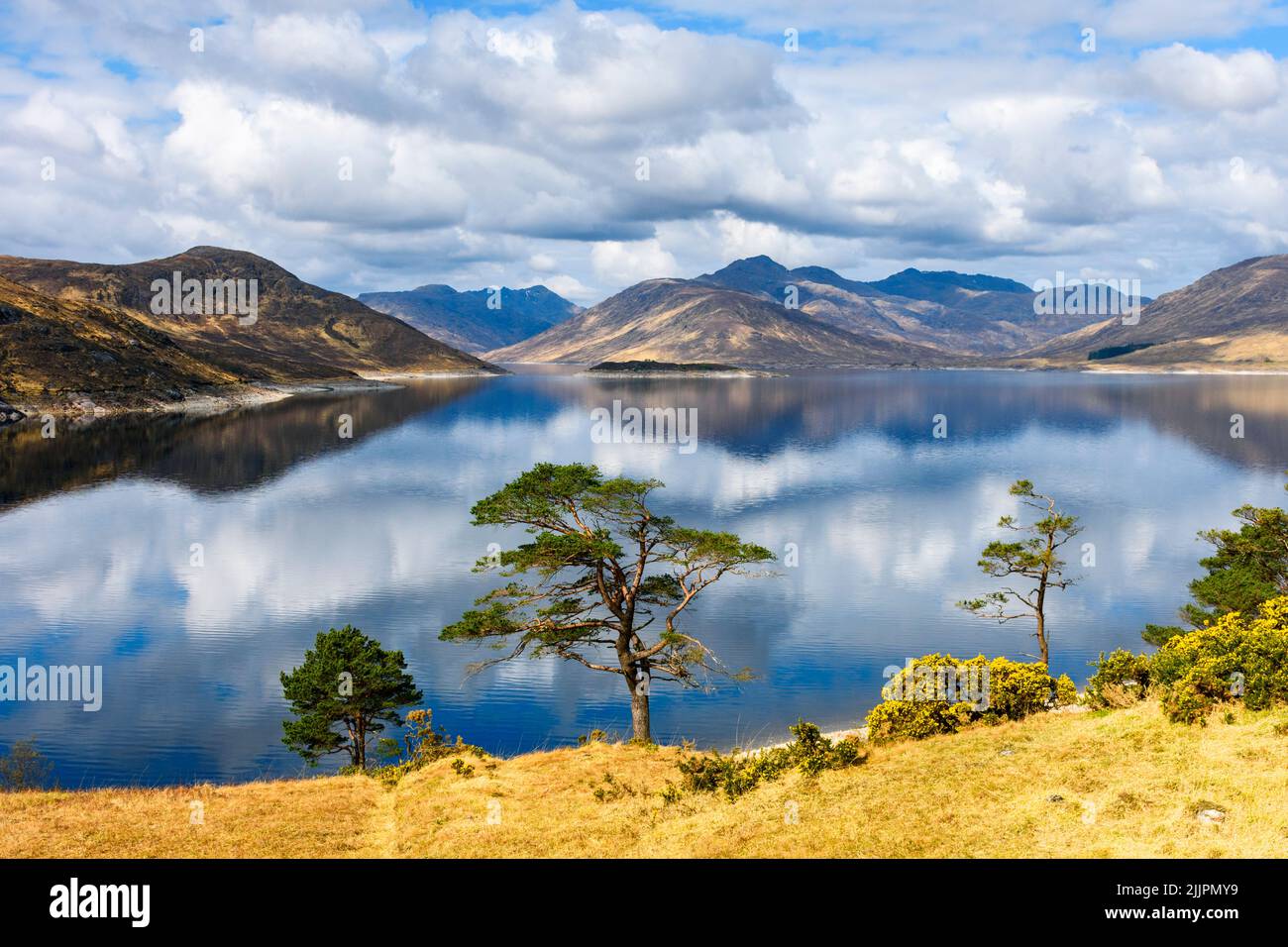 Loch Quoich with the mountains of Knoydart in the distance, Glen Garry ...