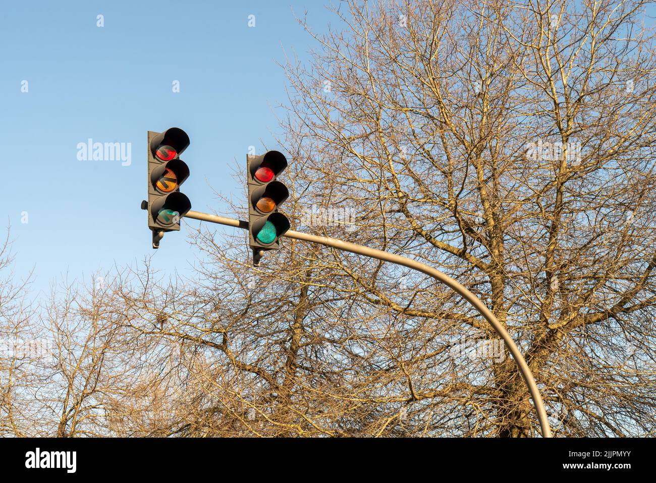 A low angle shot of traffic lights during the day Stock Photo - Alamy