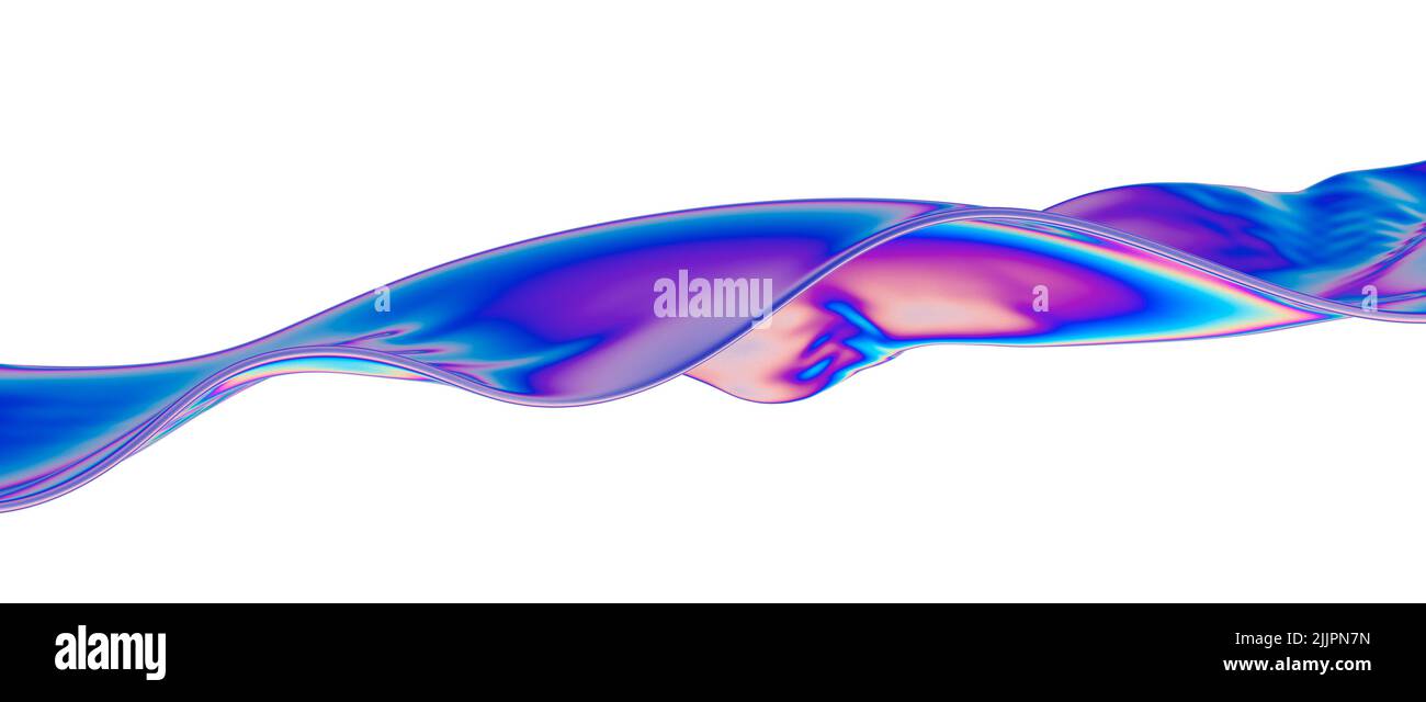 A 3D rendered colorful wave on a white background Stock Photo - Alamy
