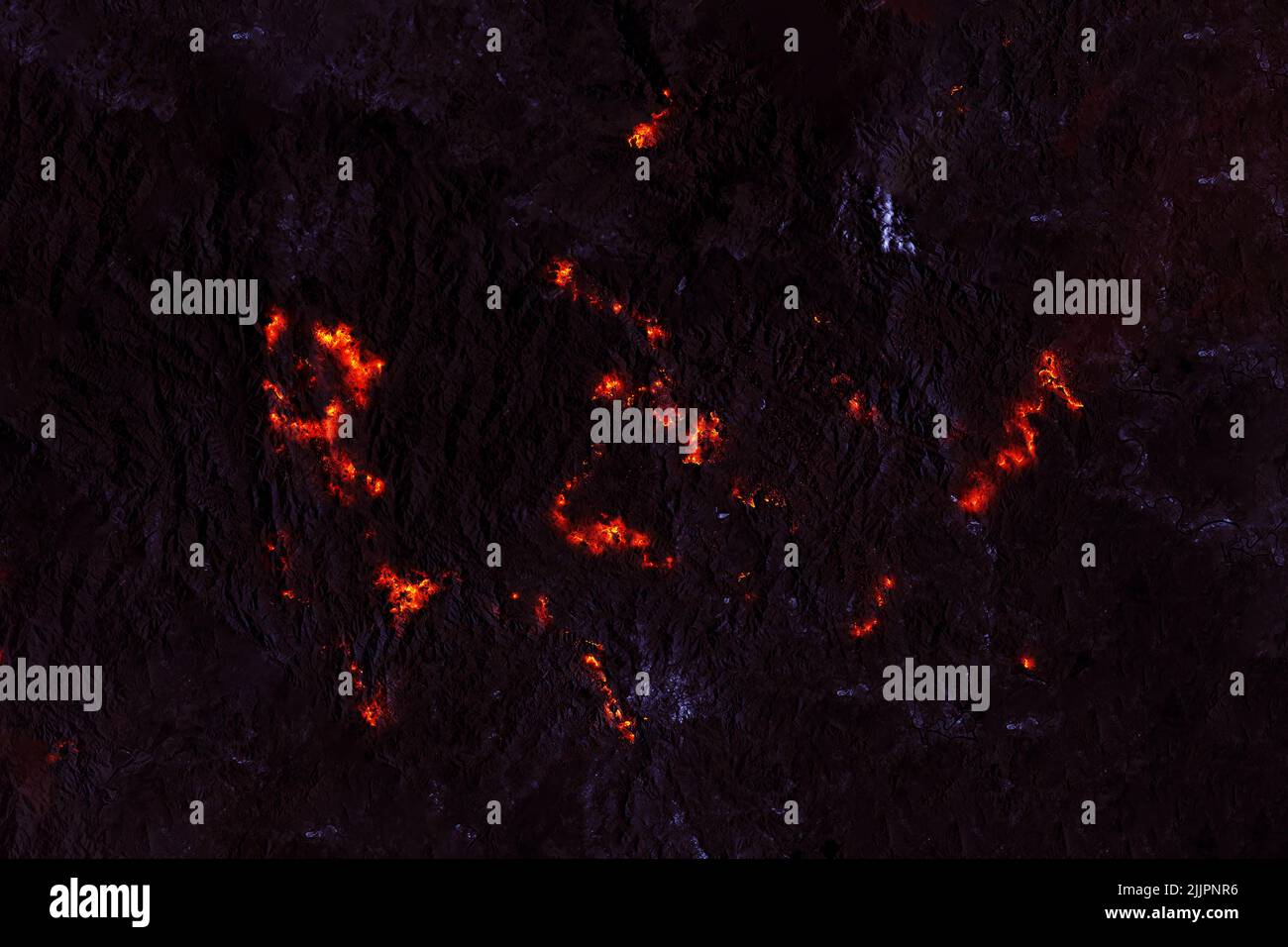 Forest fires, disasters from space. Elements of this image furnished by ...