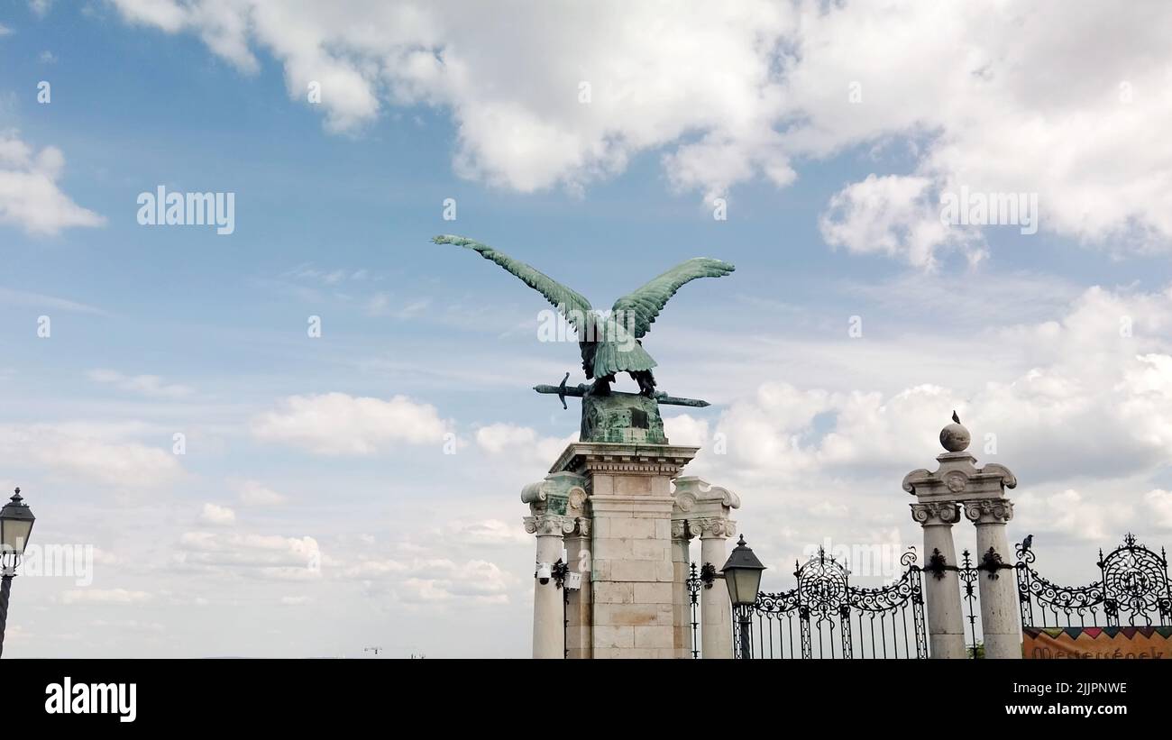 The Bronze bird Turul at the palace gate in Budapest Stock Photo - Alamy