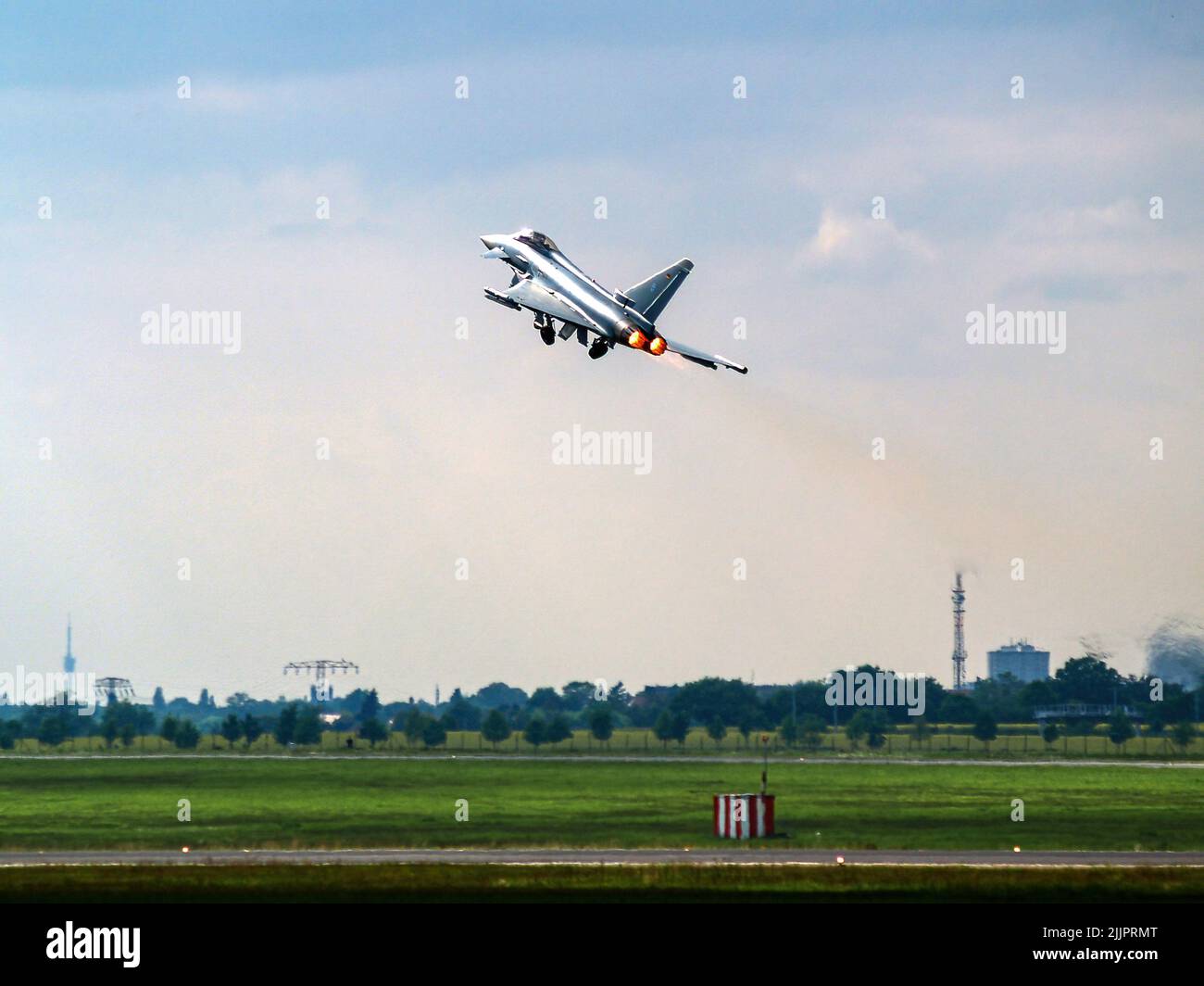 A view of Eurofighter Typhoon during flight in Schoenefeld Stock Photo ...