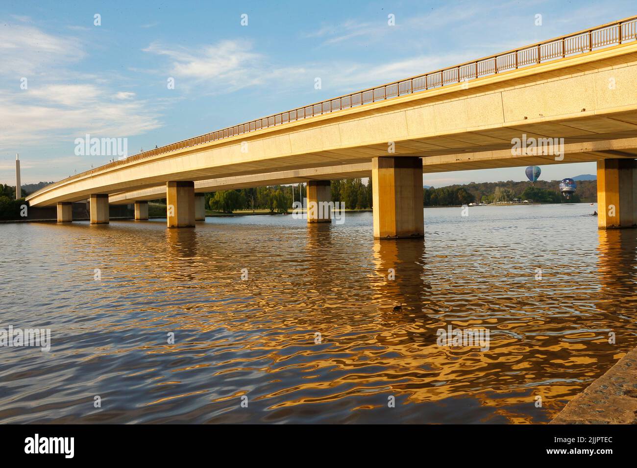 The Commonwealth Avenue Bridge across the Lake Burley Griffin in ...