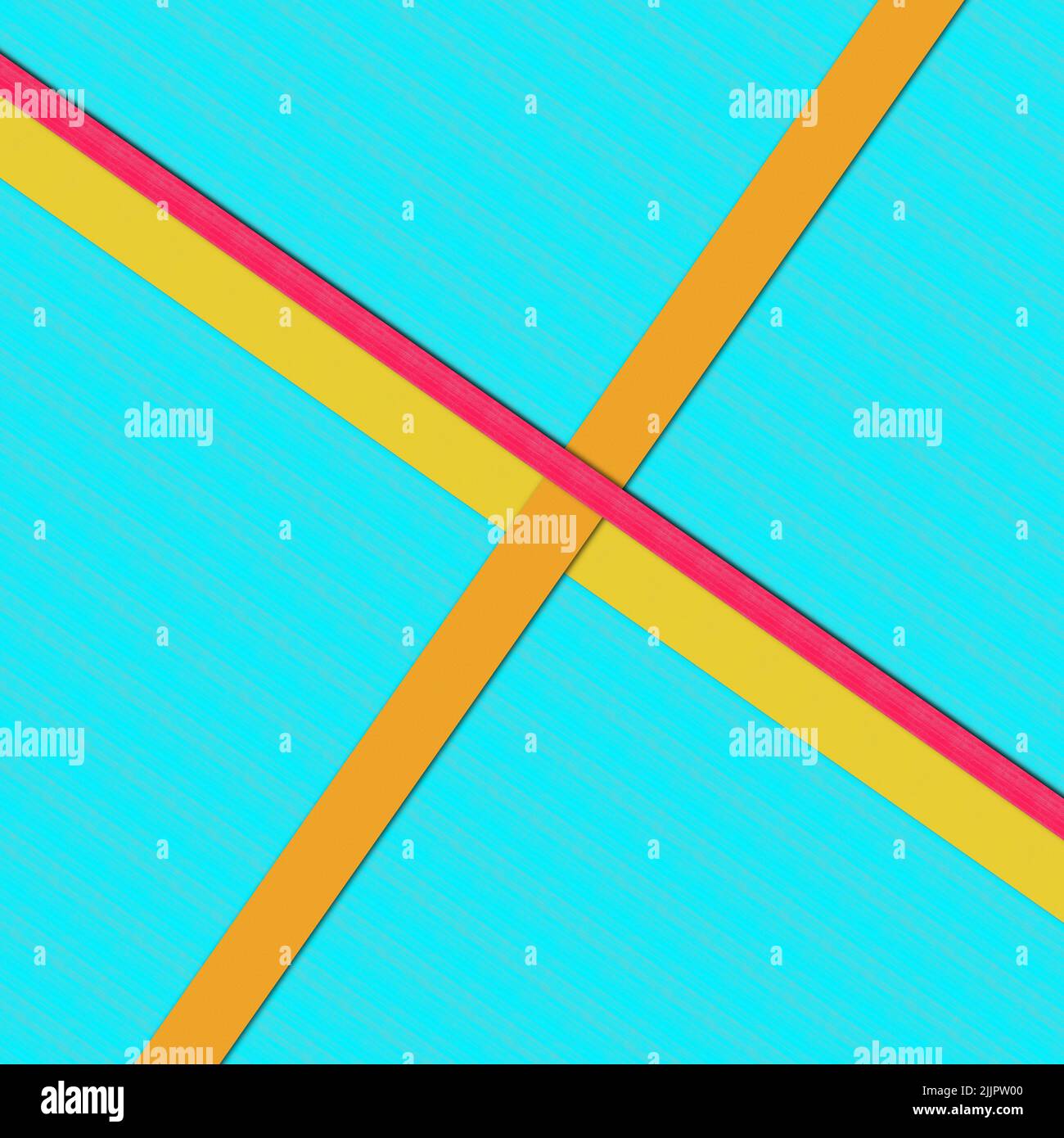 An abstract design with two crossing lines over a blue background Stock ...