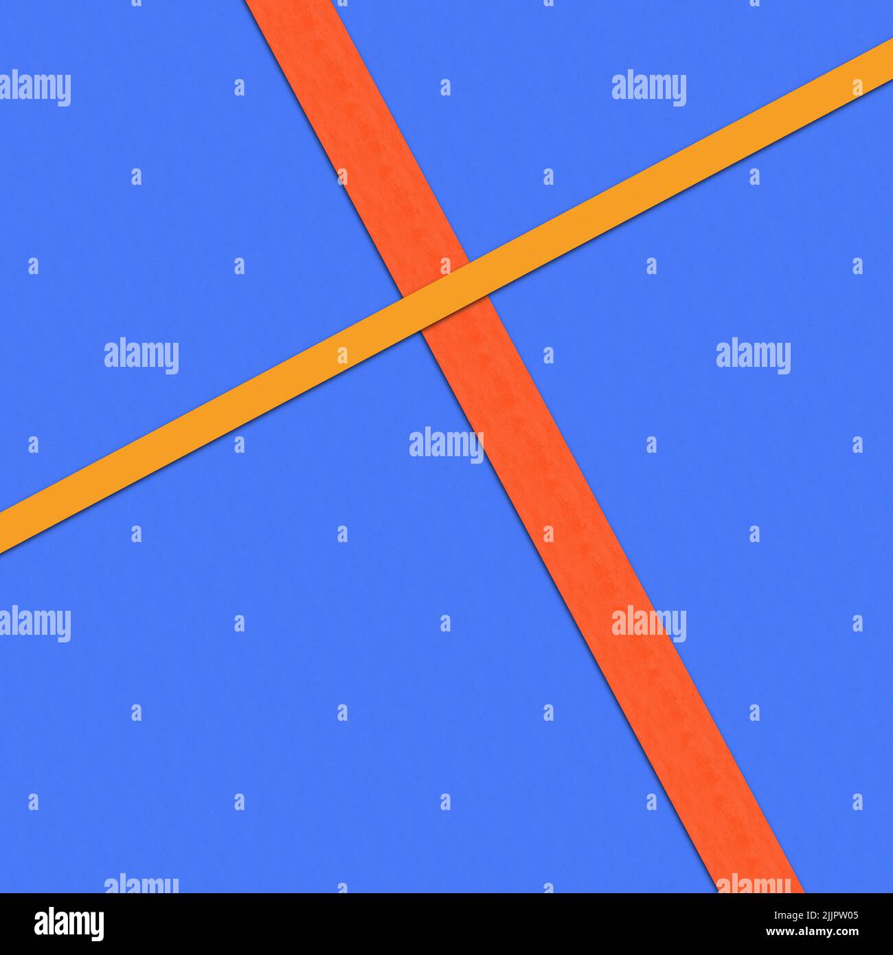 An abstract design with two crossing lines over a blue background Stock ...