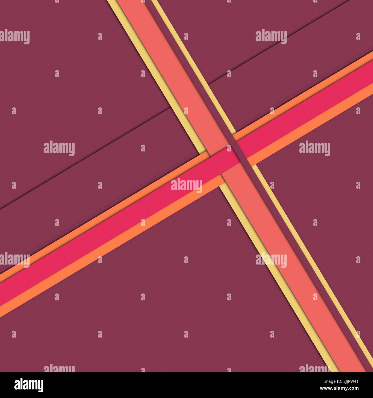 An abstract design with two crossing lines over a burgundy background ...