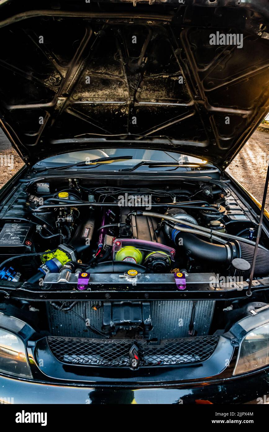 A view inside the car hood Stock Photo - Alamy