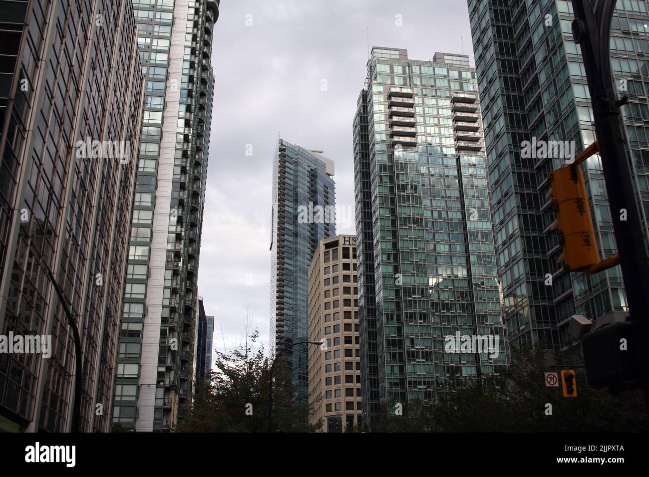 The high rise buildings in downtown Vancouver, British Columbia, Canada ...