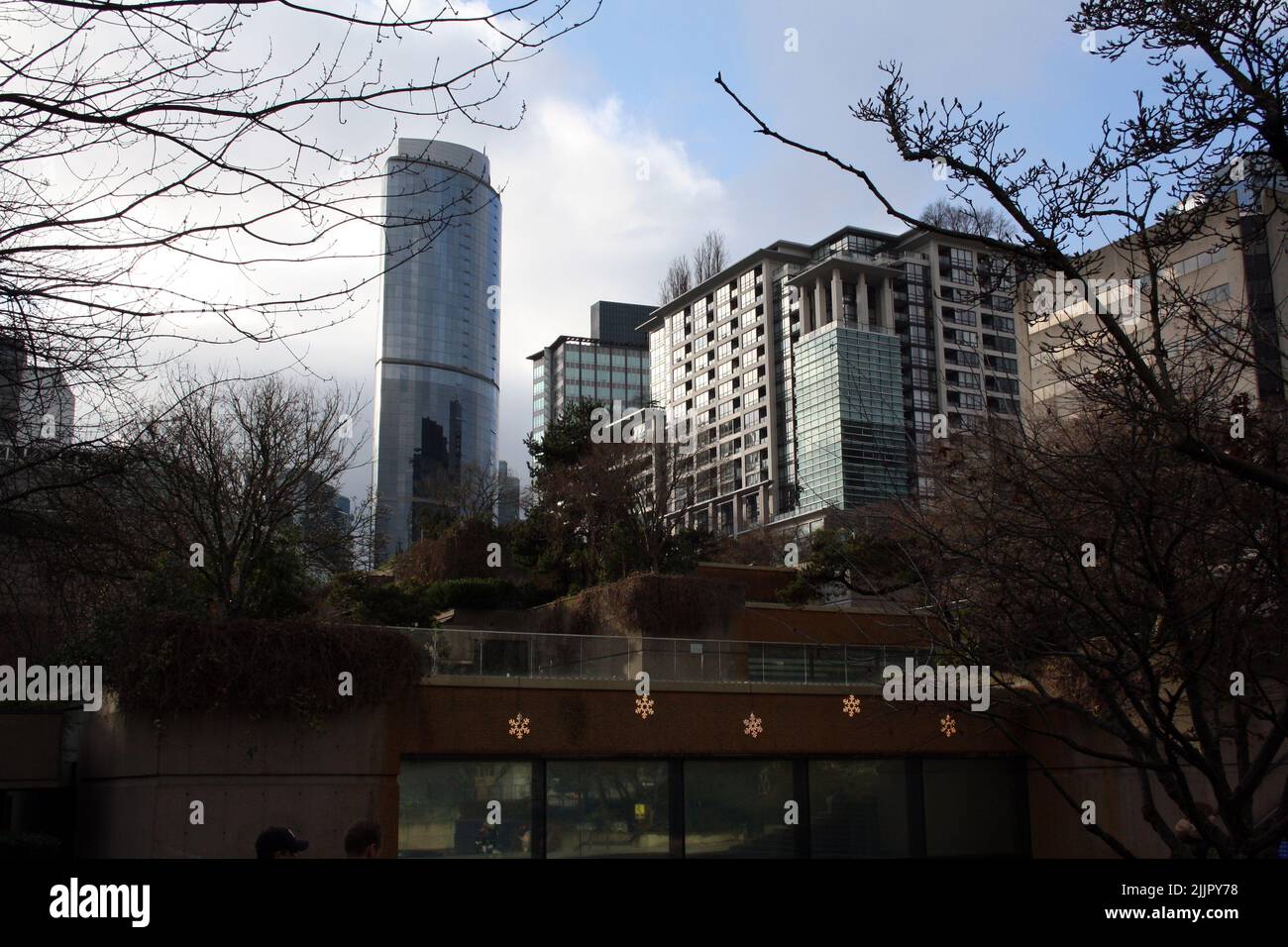 The high rise buildings in downtown Vancouver, British Columbia, Canada ...