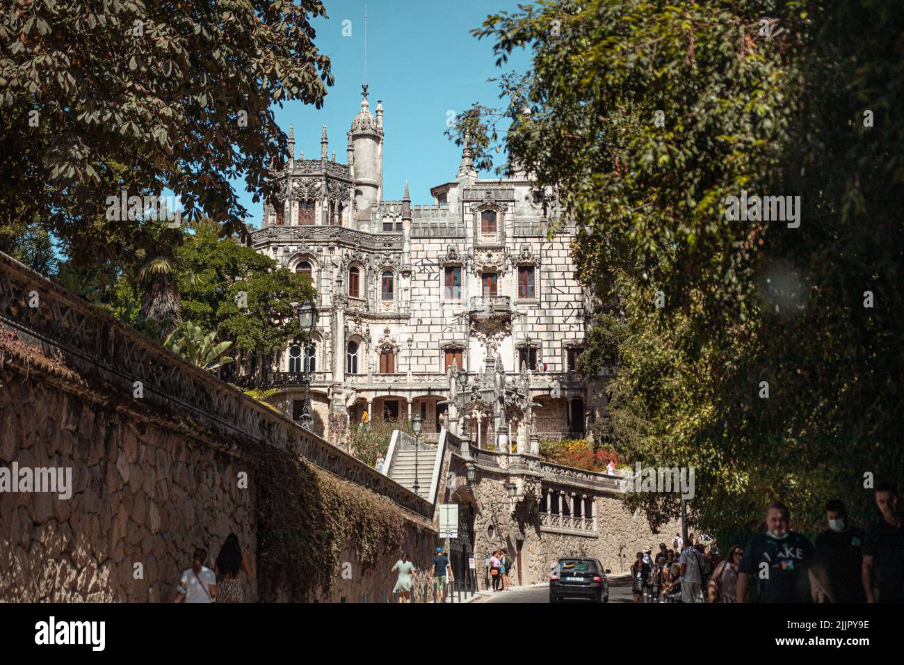 The Quinta da Regaleira (Regaleira Estate) Mansion at sunset. Sintra ...