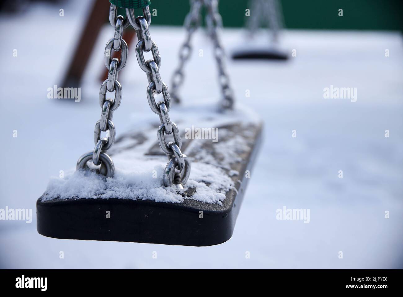 Playground covered in snow hi-res stock photography and images - Alamy