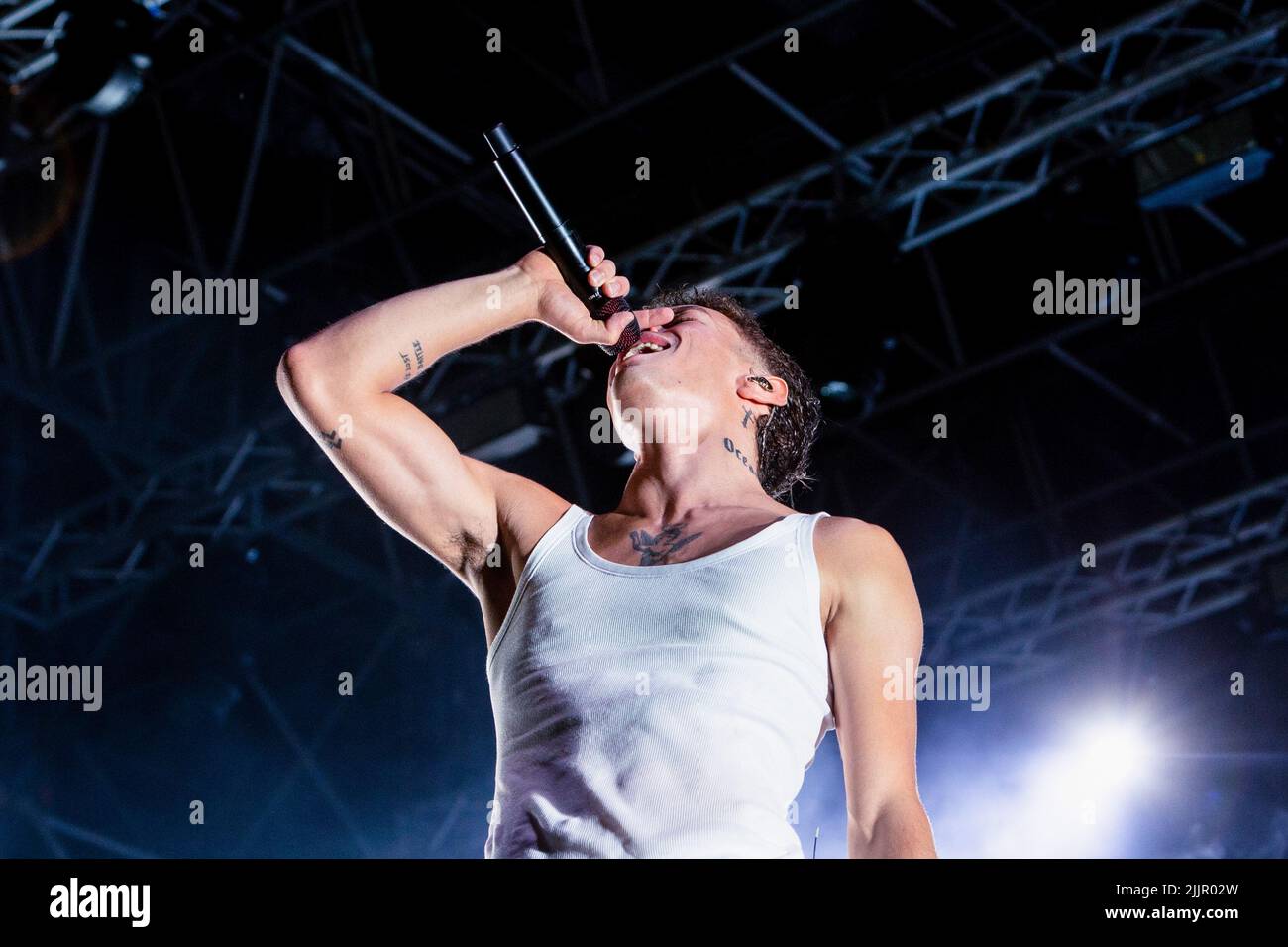 Italian singer Riccardo Fabbriconi professionally known as Blanco ...