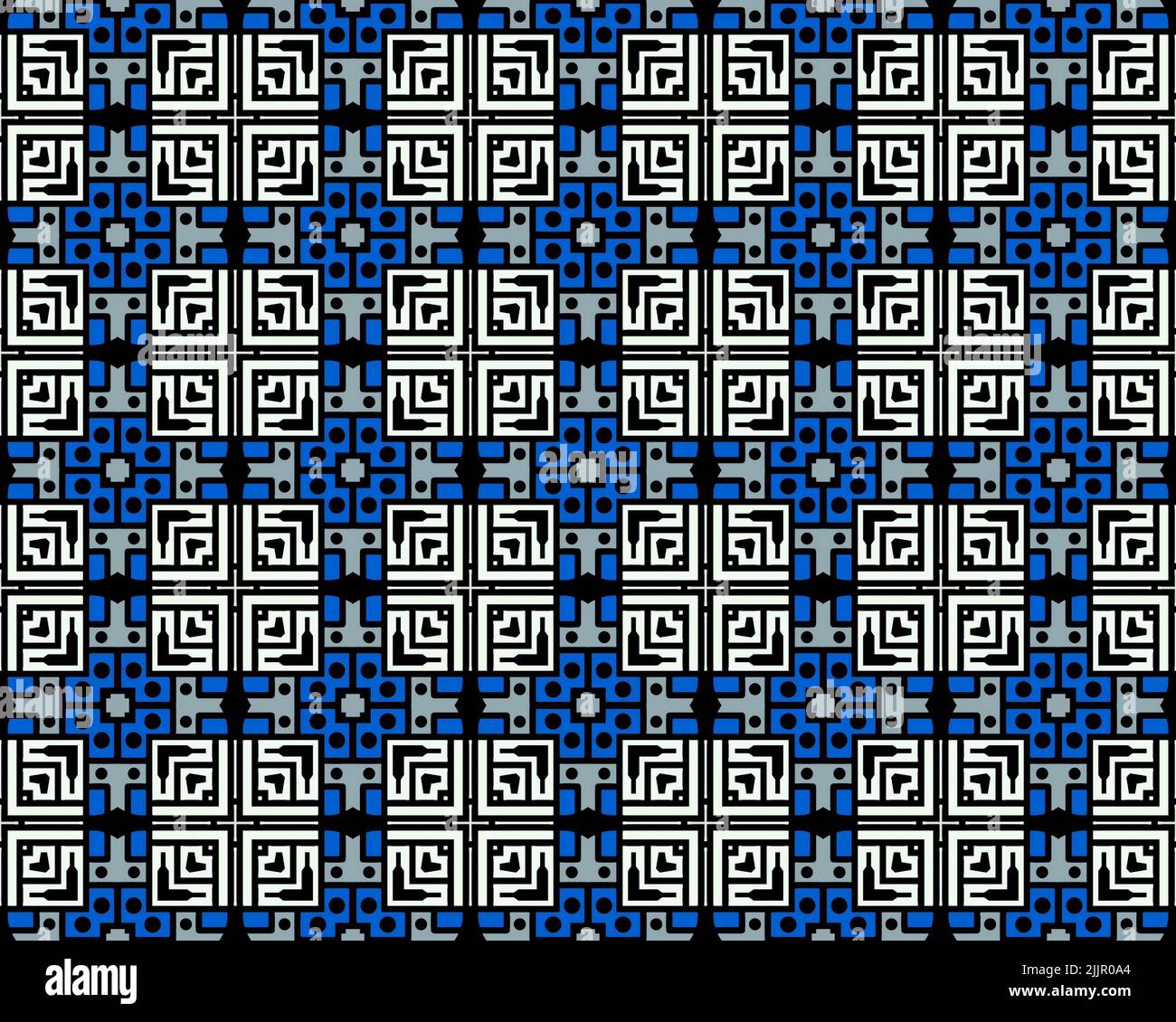 Seamless repeatable blue, white and black colored abstract pattern ...