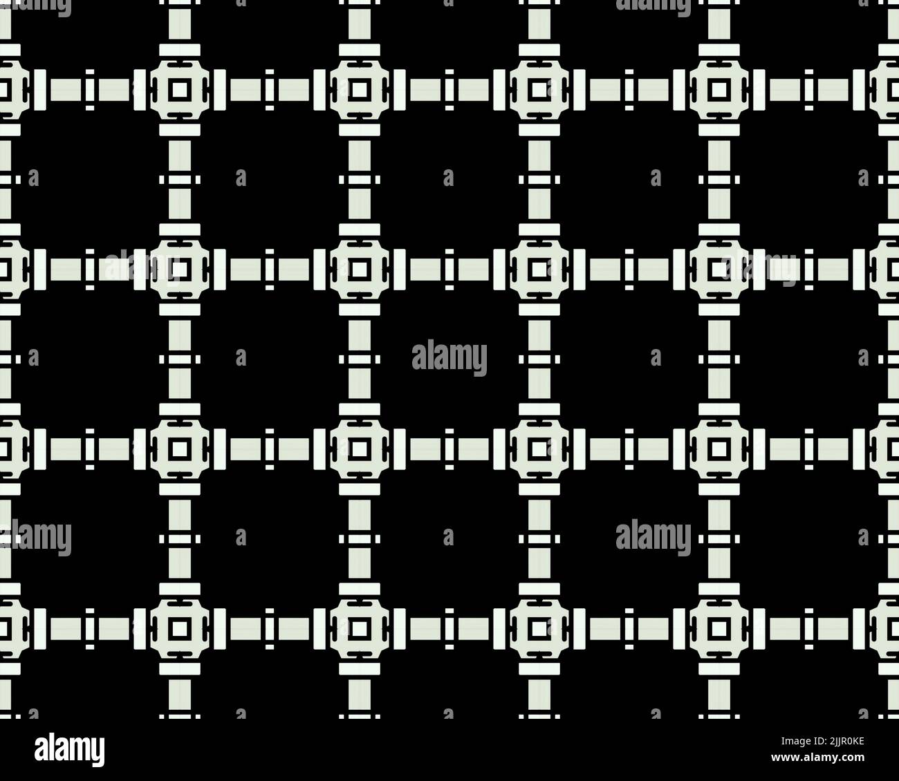 Seamless illustration of tile pattern with white on black background ...