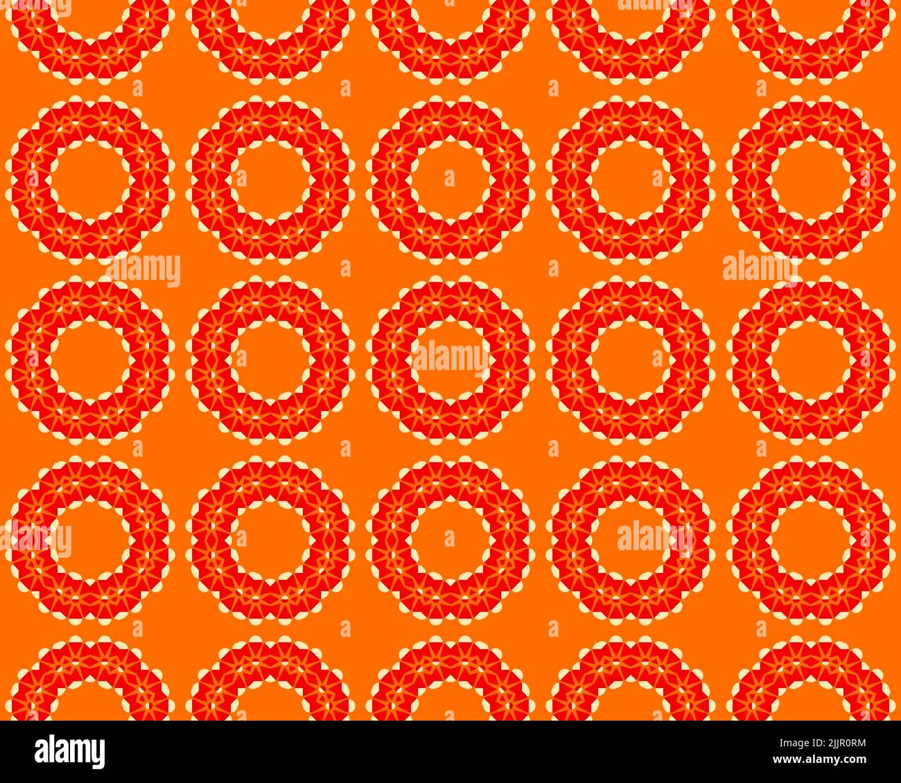 An Abstract Geometric Pattern Seamless art illustration with orange ...