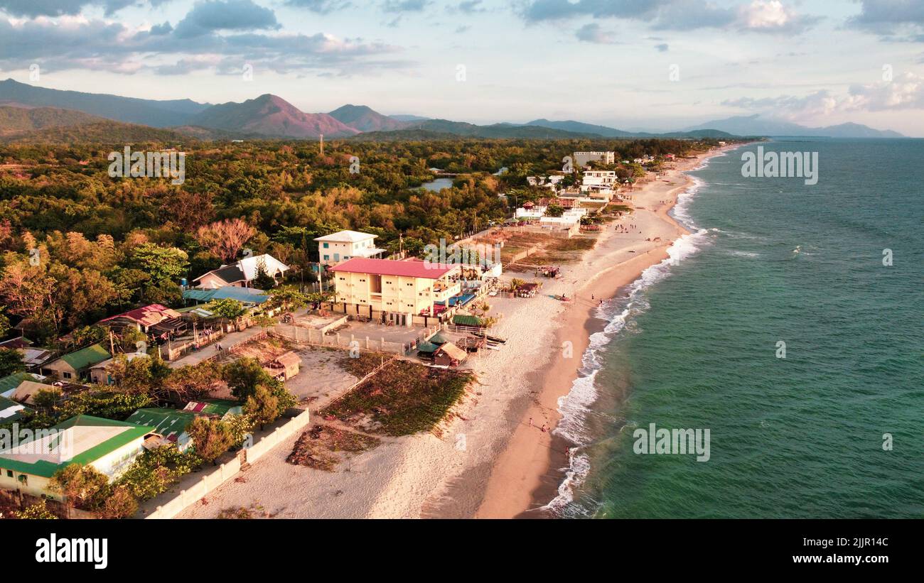 An aerial shot of residential buildings on the beach Stock Photo - Alamy
