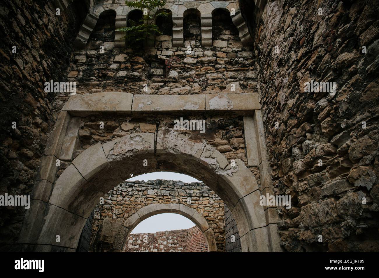 A closeup shot of the Kalemegdan Fortress historic castle and bridge in ...
