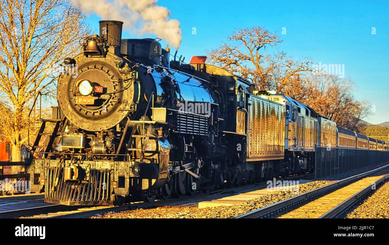 The steam train of Grand Canyon Railway in Williams, Arizona Stock ...