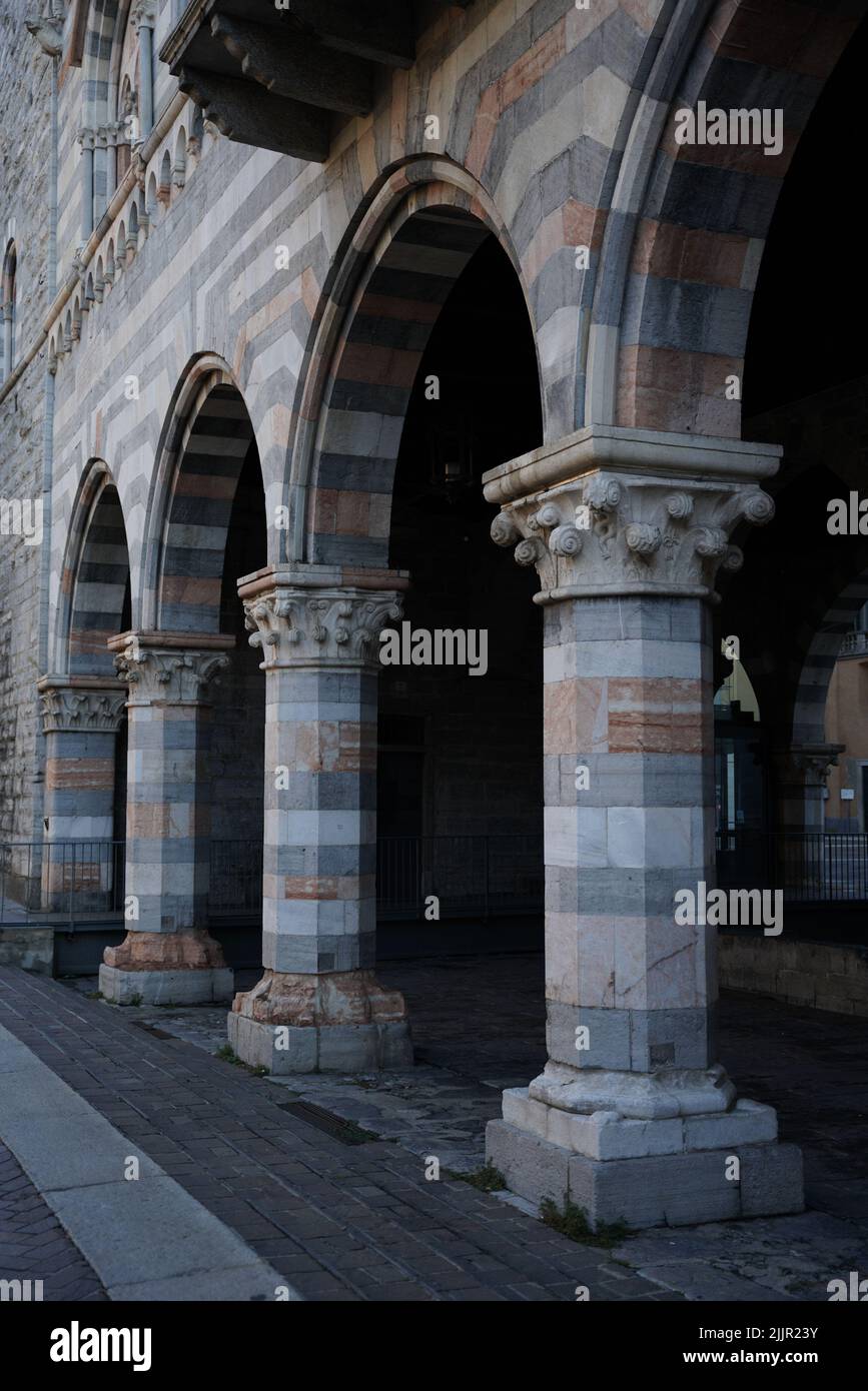 A vertical shot of beautiful columns from back in the days Stock Photo ...