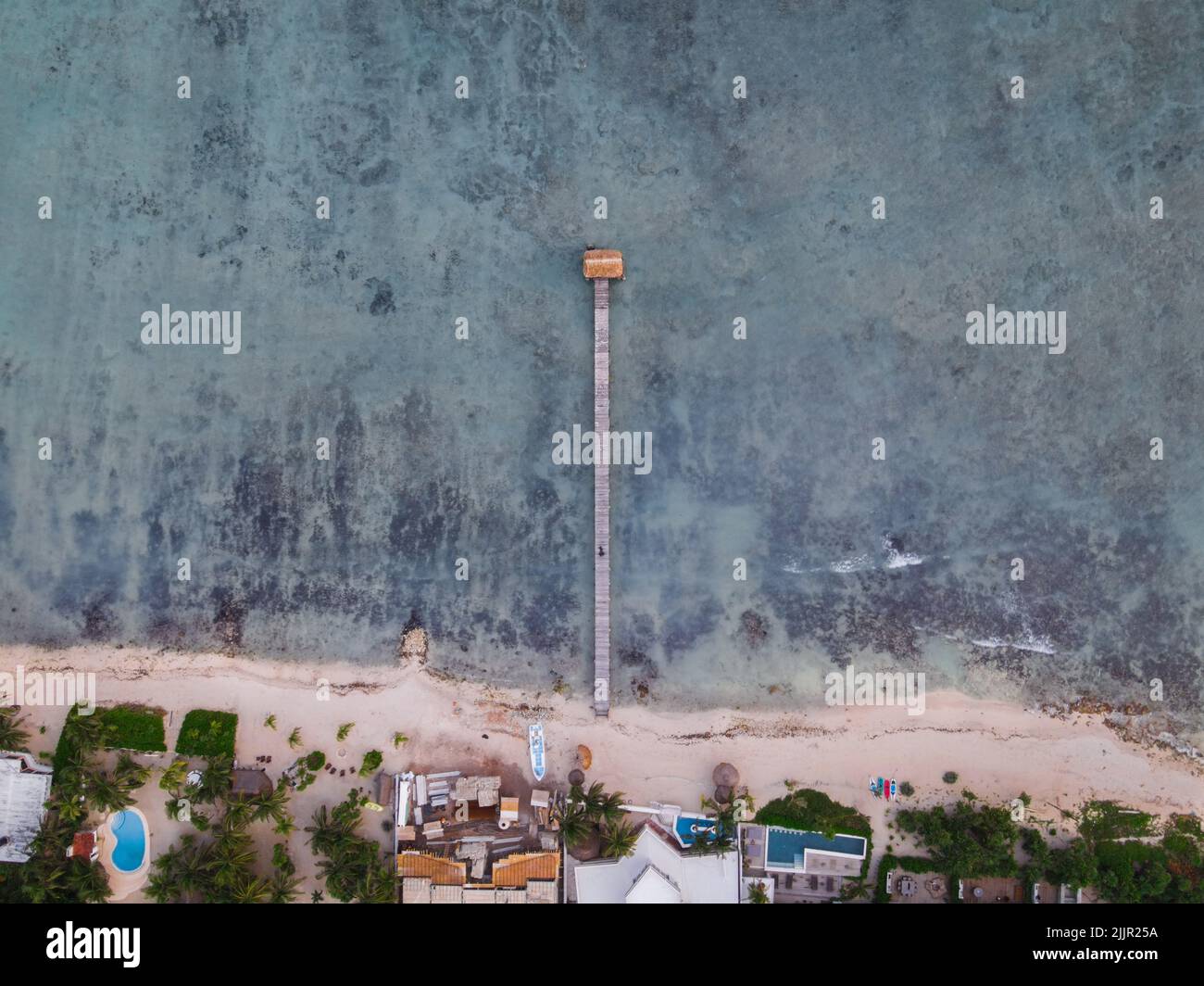 An aerial view of the Tulum beach Stock Photo - Alamy