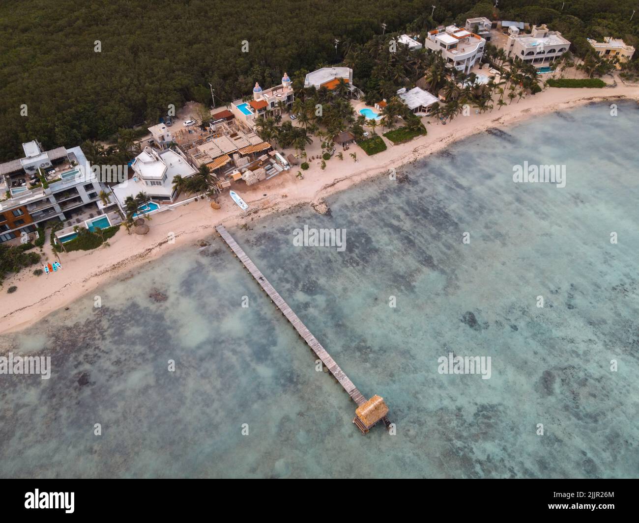 An aerial view of the Tulum beach Stock Photo - Alamy