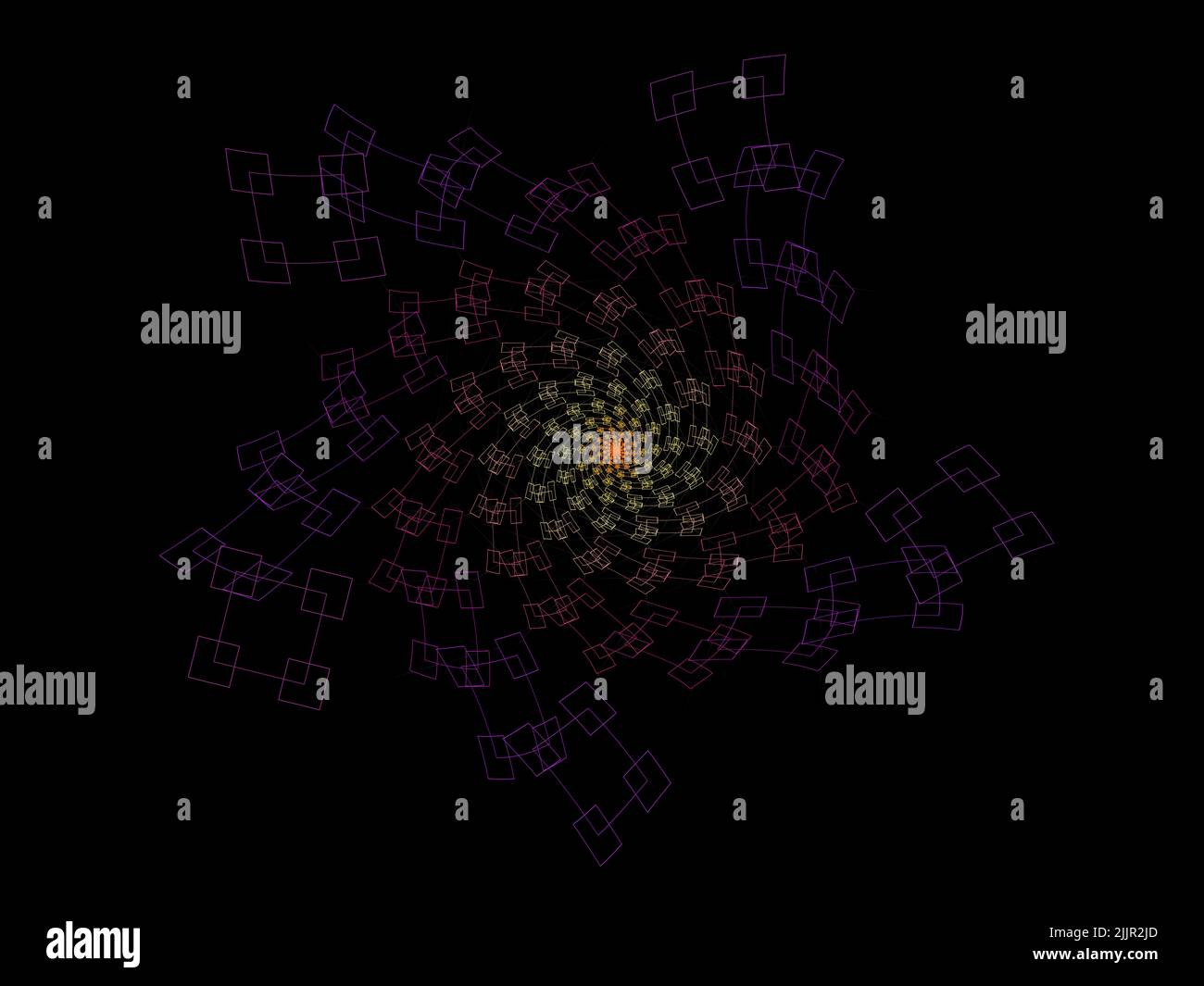 An illustrated spirograph abstract elements on black background Stock ...