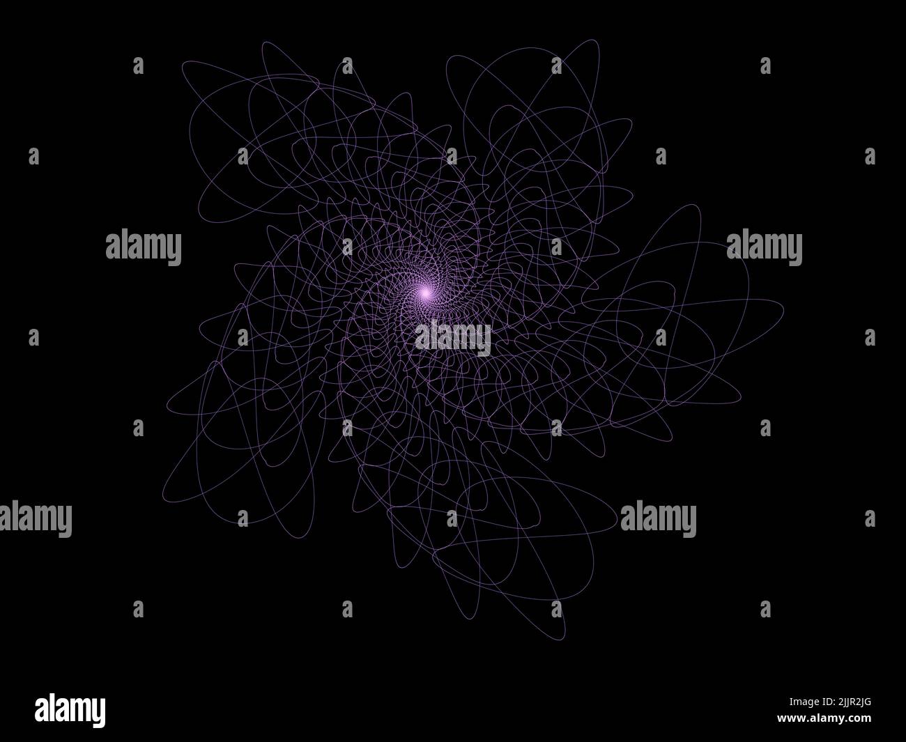 An illustrated spirograph abstract elements on black background Stock Photo - Alamy