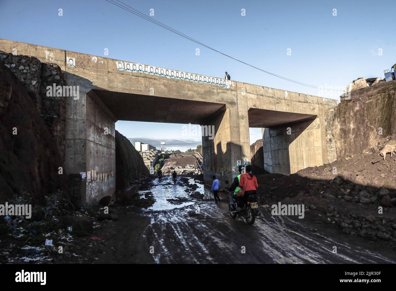 A view of Kibra Southern bypass interchange road construction in ...