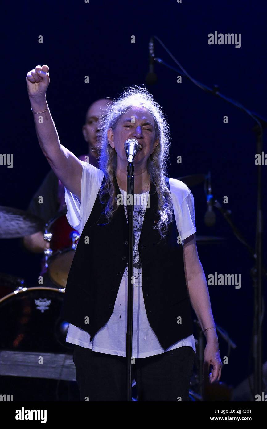 Patti Smith during the Concert Patti Smith Quartet, 27th July 2022 ...
