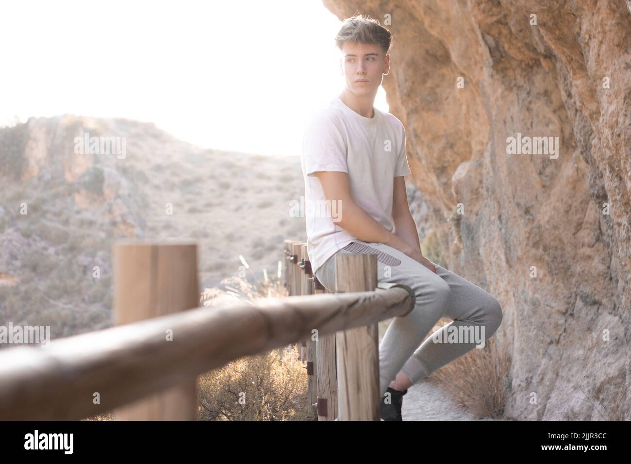 Lean on railing hi-res stock photography and images - Alamy