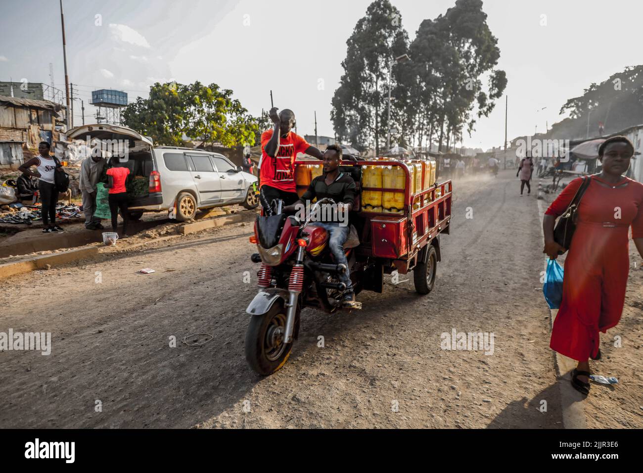 A busy street view in Kibera Slum, Nairobi. Life inside Kibera Africa's ...