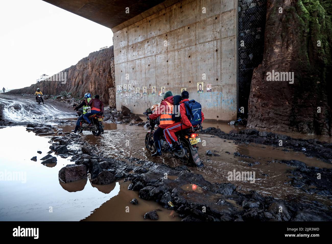 Nairobi, Kenya. 06th May, 2022. Motorcyclists ride through the ...