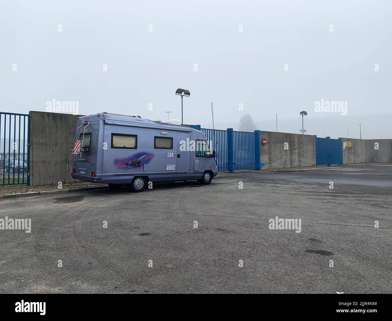 White camper van car park hi-res stock photography and images - Alamy