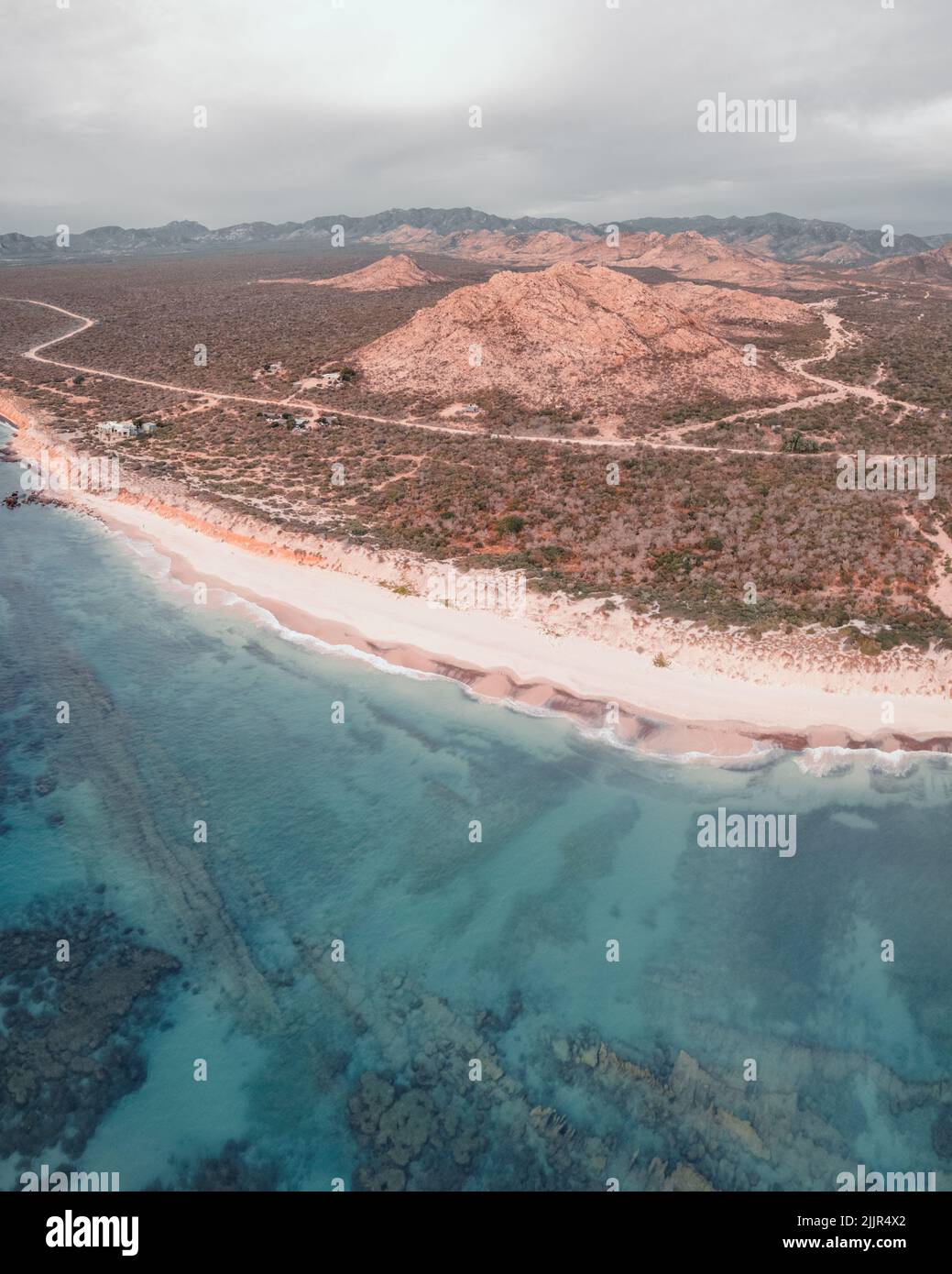 A vertical aerial view of shores of coral reefs Stock Photo - Alamy