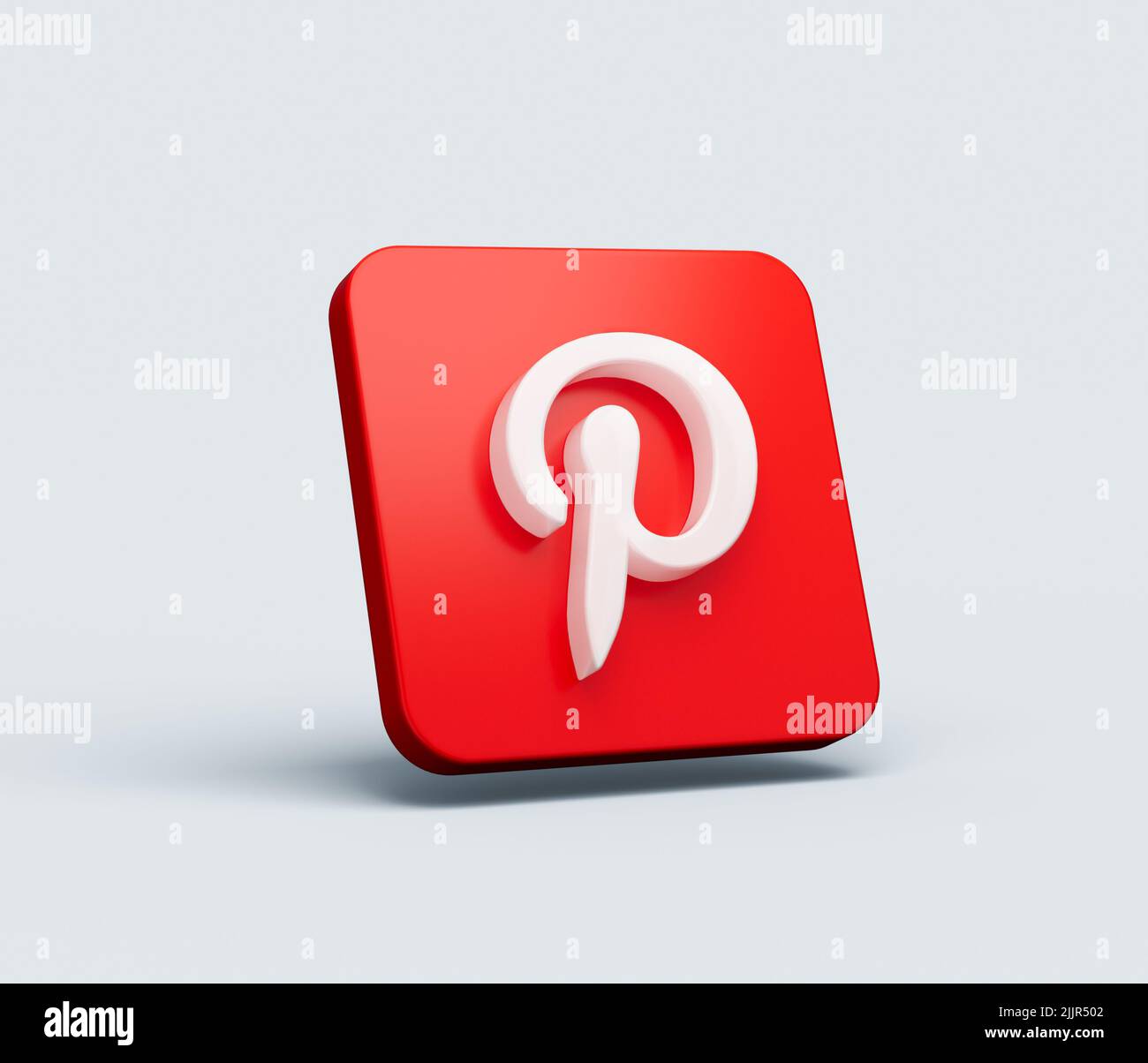 An illustration of Pinterest social media logo icon isolated on white ...