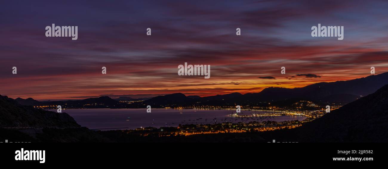 Romantic Port de Pollenca Sunset. Mallorca. The Balearic Islands. Spain ...
