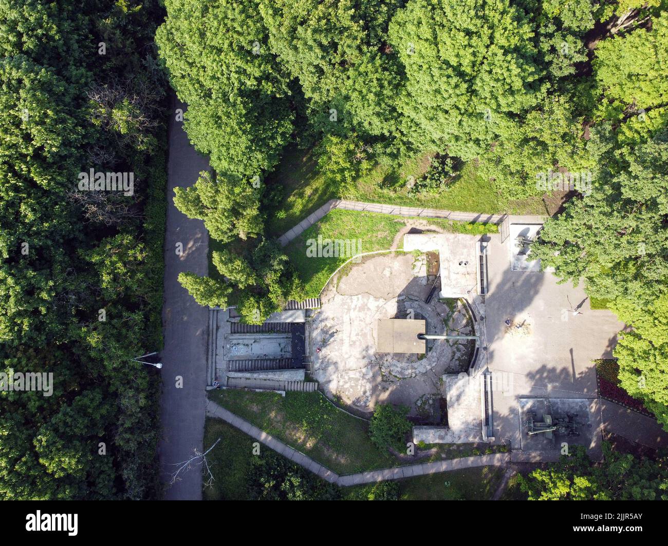 (EDITORS NOTE: Image taken with drone)General view of the coastal gun ...