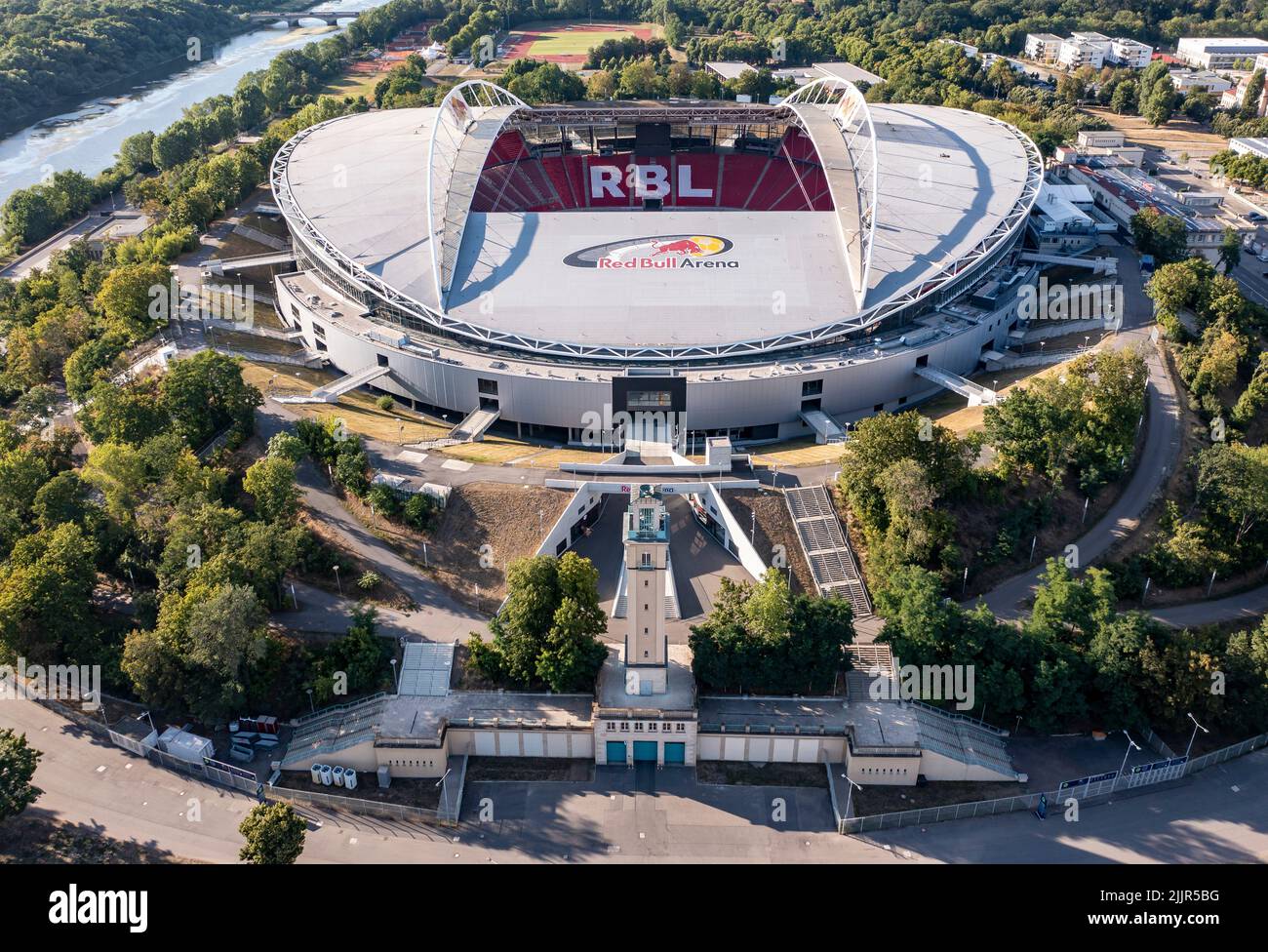 27 July 2022, Saxony, Leipzig: View of the Red Bull Arena, now ...