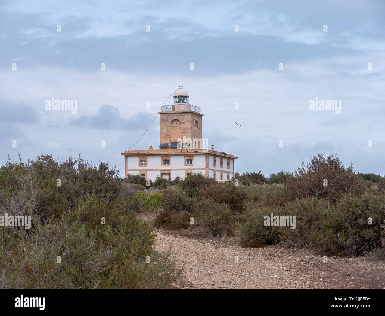 The historic Tabarca Island Lighthouse in Alicante, Spain Stock Photo ...