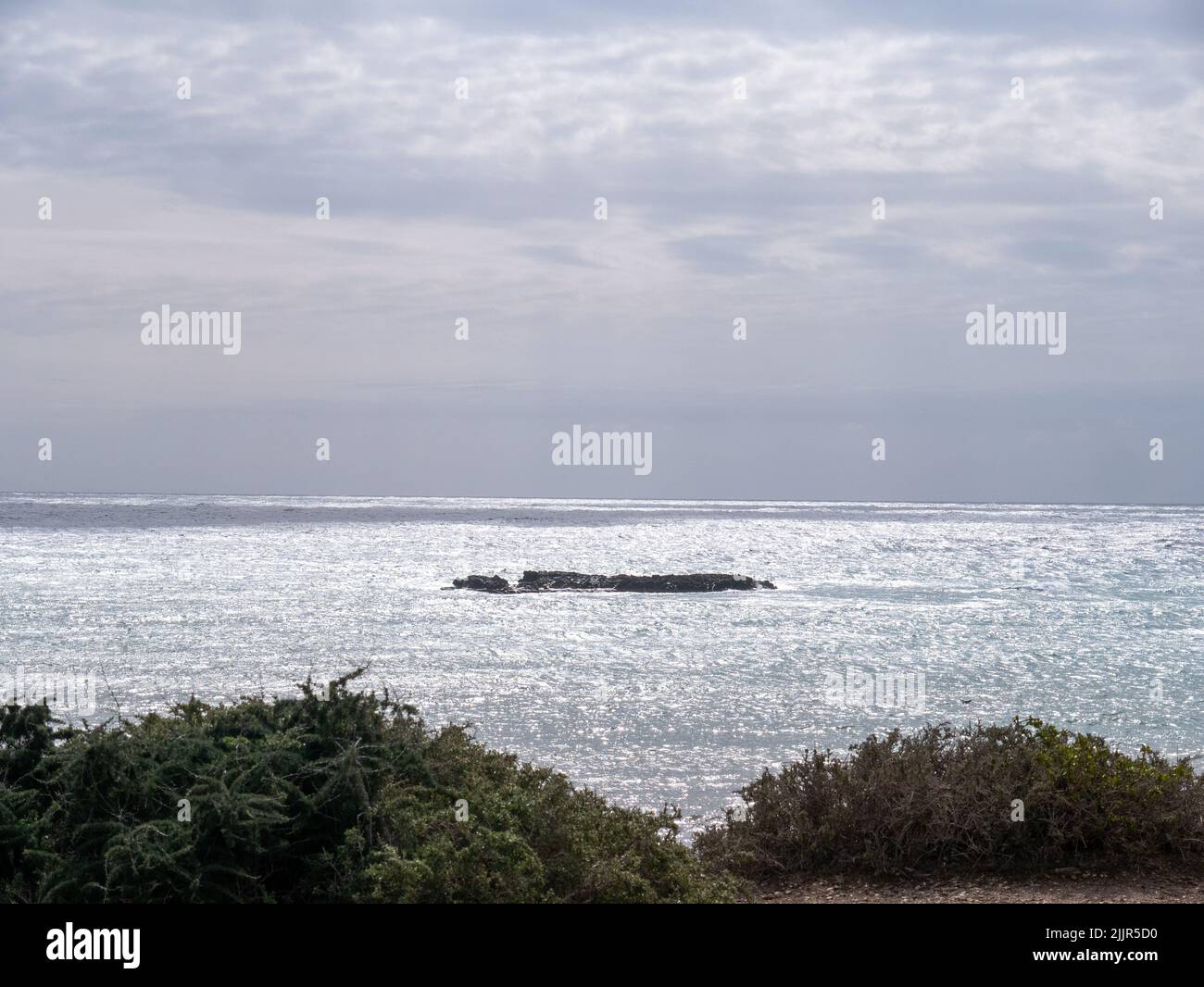 A small island on the water near Tabarca Island in Alicante, Spain ...