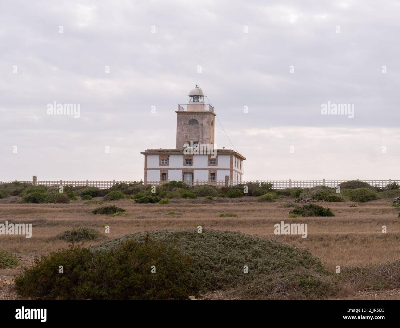 The historic Tabarca Island Lighthouse in Alicante, Spain Stock Photo ...