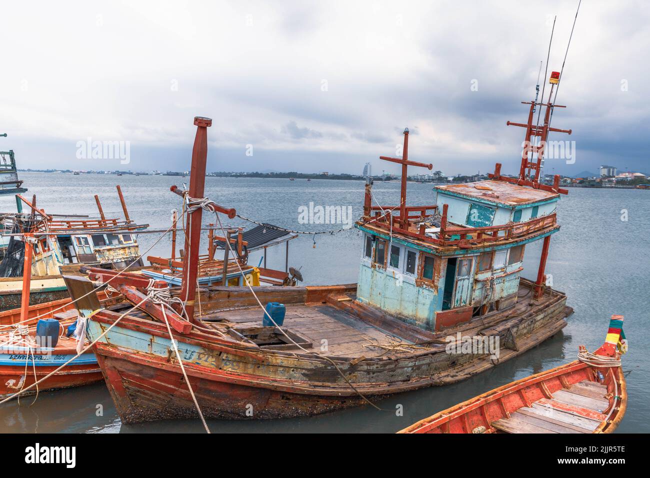 The fisher boat port in Bang Sare, Thailand Stock Photo - Alamy