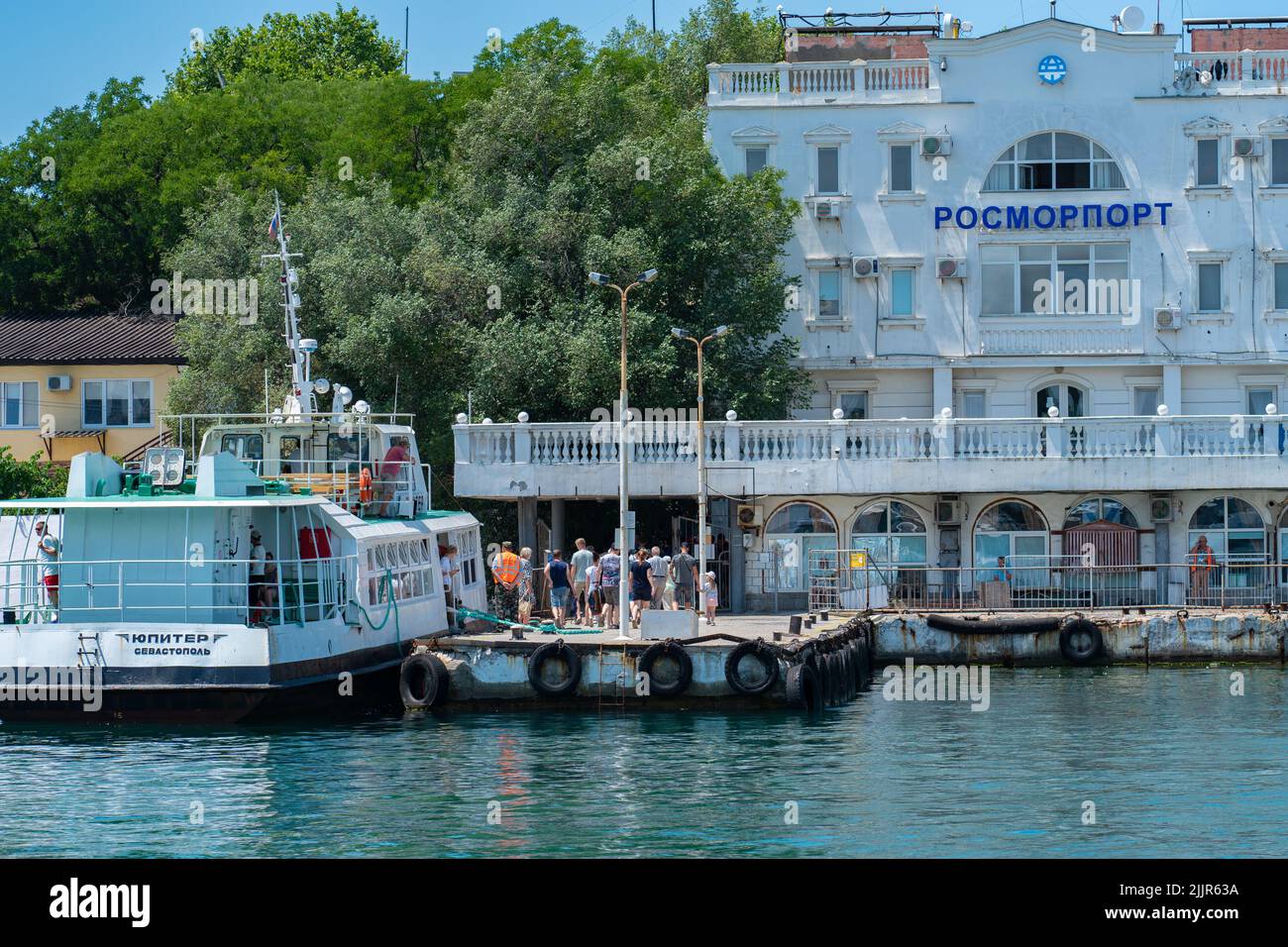 RUSSIA, CRIMEA - JUL 08, 2022: Sevastopol ship russia water crimea port ...